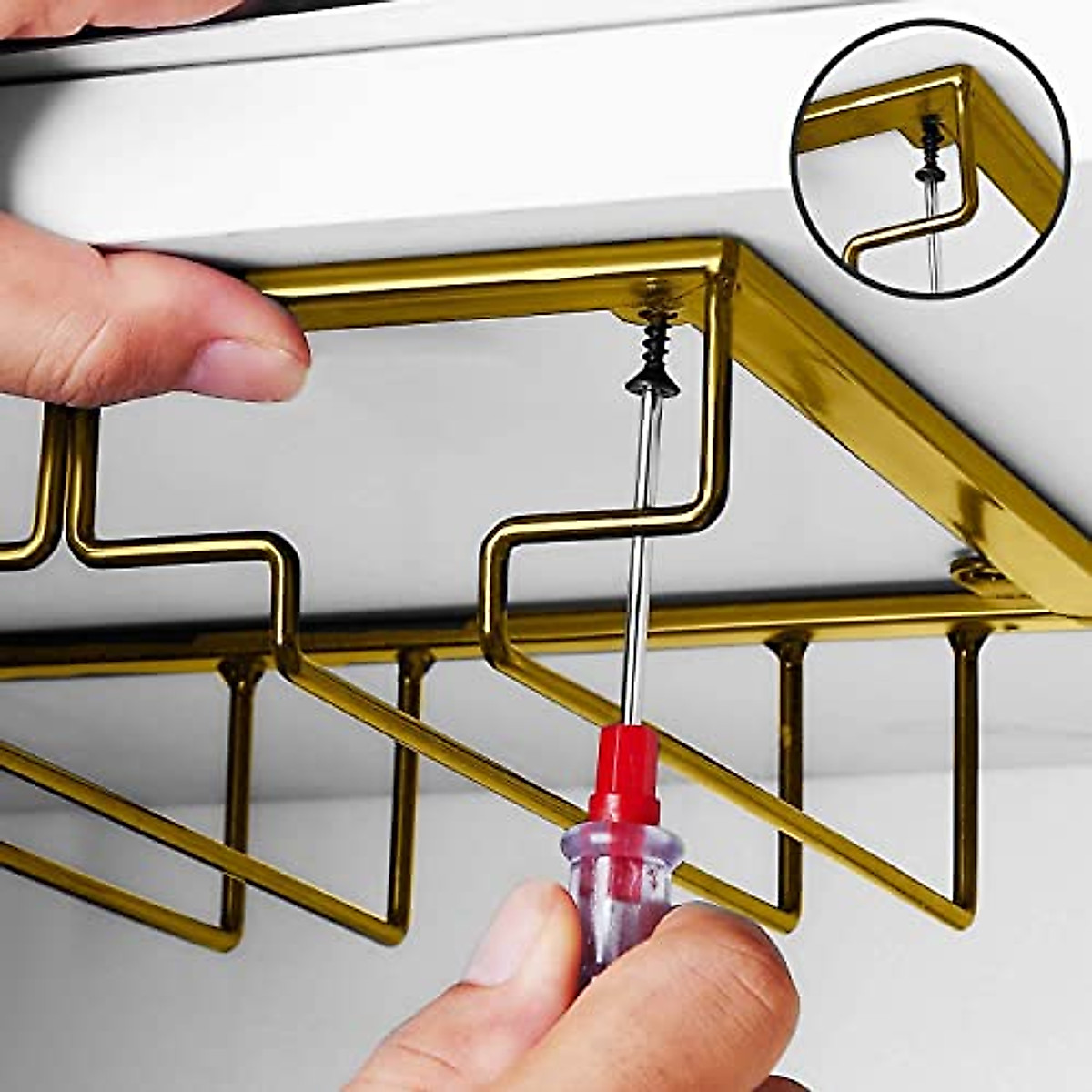 YFQHDD Wine Glass Rack Metal Goblet Holder Hanging Wine Glass Rack for Bar Kitchen Home Storage Tool