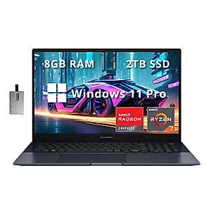 ASUS Zenbook Pro 17 Laptop, 17.3" Pantone Validated Display, AMD Ryzen 7 6800H, 8GB LPDDR5, 2TB PCIe SSD, Backlit Keyboard, WiFi 6E, Fingerprint, Win11 Pro, Tech Black, 32GB Hotface USB Card