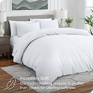 Bare Home Bedding Duvet Cover Twin/Twin Extra Long Size - Premium 1800 Super Soft Duvet Covers Collection - Lightweight, Cooling Duvet Cover - Soft Breathable Bedding Duvet Cover (Twin/Twin XL, White)