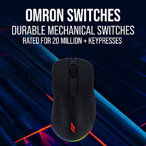 VisionTek OCPC MR44 Wired Gaming Mouse, RGB, 16000 DPI, PixArt 3389 Sensor, Programmable Macro Buttons for Windows and Mac - 901541