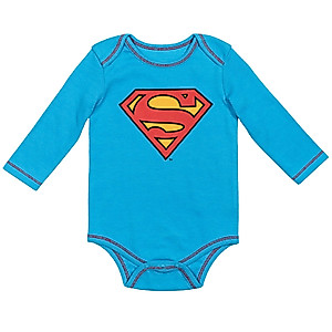 WARNER BROS. Justice League Superman Batman Flash Baby 3 Pack Long Sleeve Bodysuit