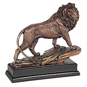 Kensington Hill Regal Lion 11" High Sculpture in a Bronze Finish