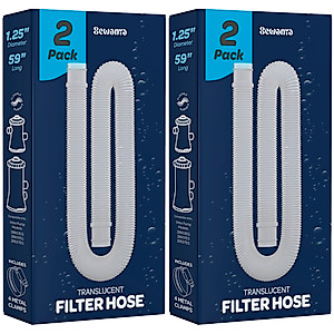 Replacement Hose For Above Ground Pools [Set of 4] 1.25" Diameter, 59" Long Accessory Pool Pump Replacement Hose - Filter Pump Hose Compatible with Intex Pump Models #607/#637. Includes 4 Metal Clamps