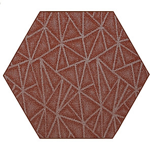 Furnish my Place Modern Indoor/Outdoor Commercial Rust Rug, Modern Area Rug, Baby Nursery Mat, Commercial Rug for Living Room, Playroom, Made in USA - 9' Hexagon