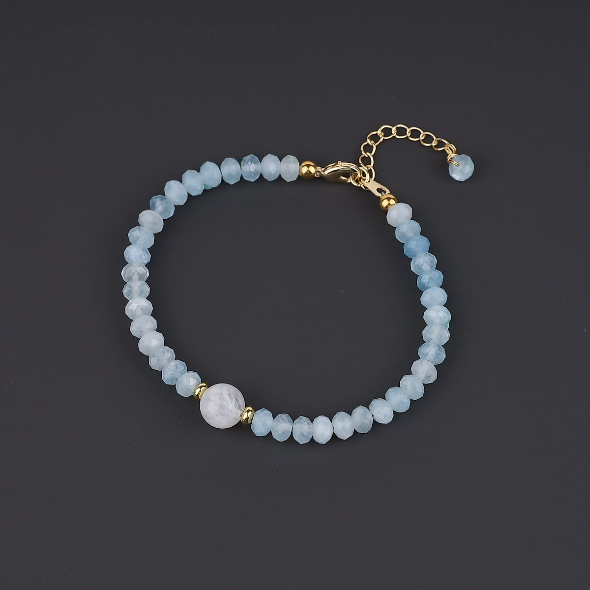 COAI Aquamarine Bracelet Women's Birthstone Bracelet Blue Crystal Bracelet for Women