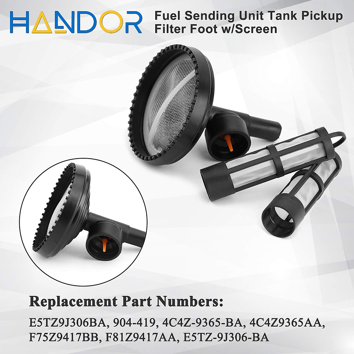 Handor 904-419 E5TZ9J306BA Fuel Tank Screen Sock Filter Fuel Pump Strainer Compatible with Fo-rd E350 E450 F250 F350 F450 F550 6.0 7.3L V8 Diesel, Replaces 4C4Z9365BA 4C4Z-9365-BA Fuel Pump Strainer