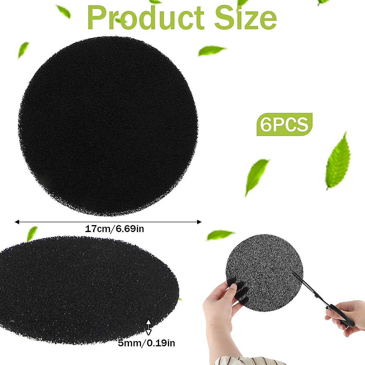 6 Pack Round Carbon Filter Compost Bin Filters Compost Bucket Filters Compost Filters 6.7 Inch Spare Activated Charcoal Home Bucket Refill Sets