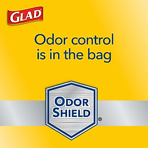 GLAD ForceFlex Tall Kitchen Drawstring Trash Bags, 13 Gallon Grey Trash Bag for Kitchen Trash Can, Odor Shield, Odor Eliminator and Leak Protection, 110 Count