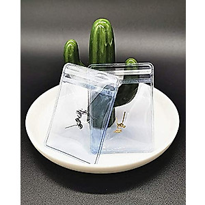 USChoice Anti Tarnish Jewelry Zipper Bags 60 Pack, Plastic Jewelry Packaging Bags Small Ziplock Bags for Jewelry PVC Bolsitas Para Joyeria for Earring Bead Storage (2.75" x 1.97")