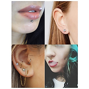 Vsnnsns 316L Surgical Stainless Steel 3MM Dermal Anchor Piercing Clamps Forceps Pliers with 3mm Internally Threaded G23 Solid Titanium Ball CZ Dermal Anchor Piercing Jewelry Kit Tools