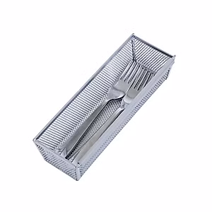 Smart Design Drawer Organizer - Set of 6 - Steel Metal Mesh - 12 x 3 Inch - Interlocking Arm Connection - Utensils, Flatware, Organization - Kitchen - Bronze