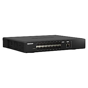 QNAP QSW-M5216-1T-US 16-Port 25GbE Managed Network Switch with 10GbE connectivity for Backbone Networks. Layer 2, Web Management