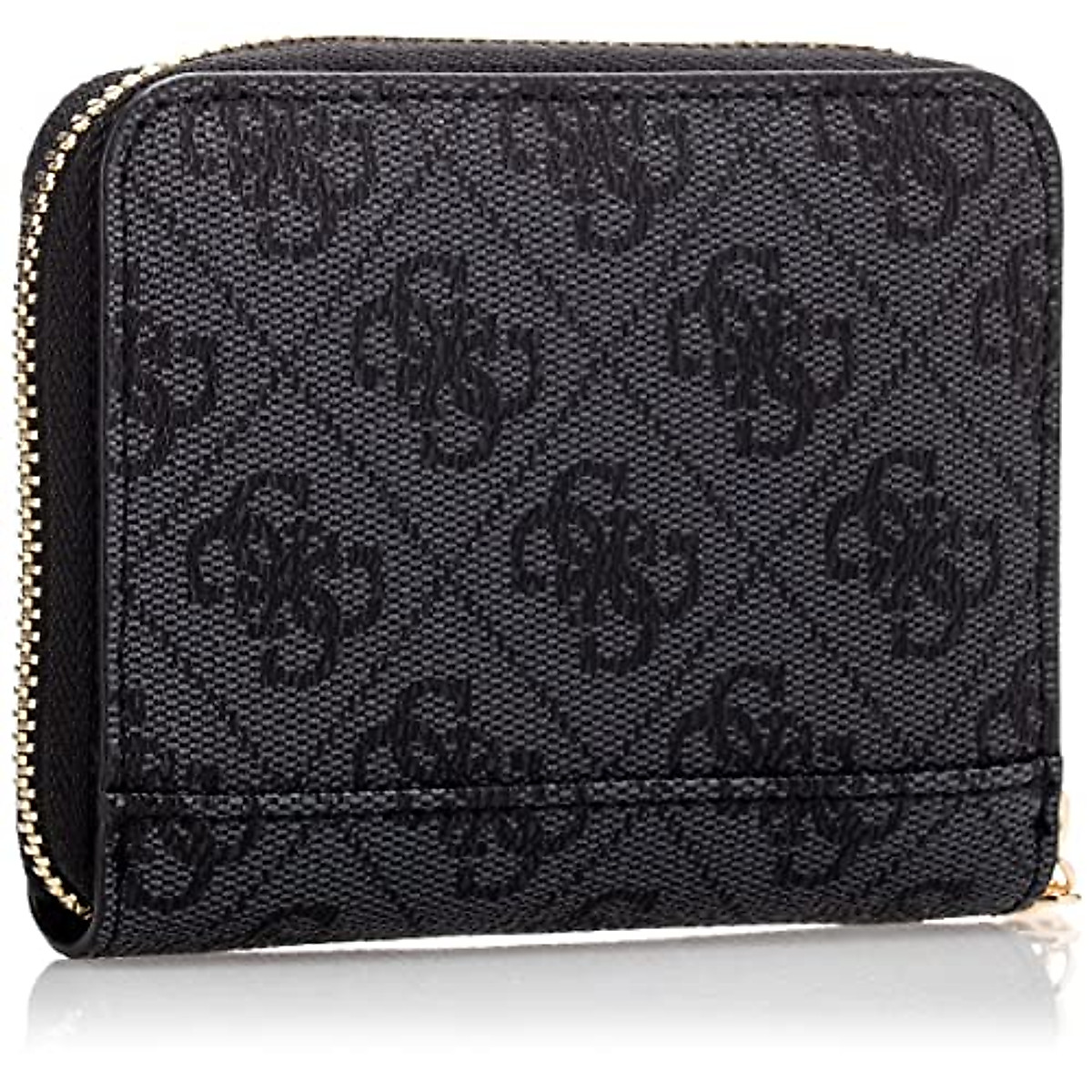 GUESS womens Laurel Small Zip Around Wallet, Coal Logo, one size US