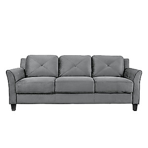 Lifestyle Solutions Collection Grayson Micro-Fabric Sofas, 80.3" x 32" x 32.68", Dark Grey