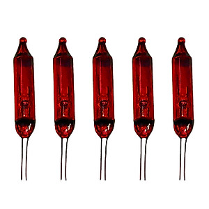 612 Vermont 3.5V Mini Christmas Replacement Bulbs for Incandescent String Lights, Pinched Base, 50 Count, 0.43 Watt, 125 mA (Red)