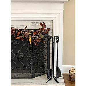 Pilgrim 18002 5 Piece Forged Hearth Tool Set - 33" Tall Black