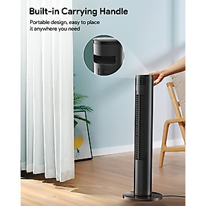 FULMINARE Tower Fan, 36”Oscillating Bladeless Fans with Remote, Quiet Cooling, 3 Modes, Multiple Speed Settings, 7H Timer, LED Display with Auto Off, Portable Floor Fan