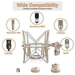 Boseen Spider Microphone Shock Mount Mic Holder - Anti Vibration Metal Spider Shockmount Compatible with Neumann U47 U67 U87 TLM102 TLM103 TLM107 M147 M149 Senheiser MK4 MK8 Condenser Microphones