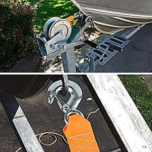 JCHL Boat Trailer Winch Strap with Hook Replacement, 2''x21' Heavy Duty Boat Winch Strap 6600lbs Capacity Boat Towing Equipment & Tie Downs for Boats, Trailer, Wave Runner, Towing Orange