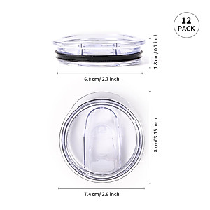 PYD Life 12 Pack Replacement Leakproof Slide Lids Bulk for 16 OZ 20 OZ Sublimation Skinny Tumbler,Spill Proof Splash Resistant Sliding Cups Tumblers Covers