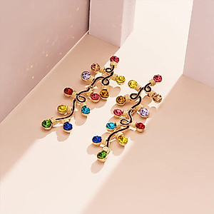 Christmas Earrings For Women Christmas Light Dangle Lantern 14k Gold Plated Alloy Cute Holiday Earrings Dangle Hypoallergenic Statement Christmas Gifts…