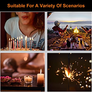 CARLWIN Electric Lighter, Rechargeable Candle Lighter, USB Lighter with Safe Button, Birthday Candles Sparklers, No Fuel Needed, Perfect for Grill Kitchen BBQ Camping (Black)