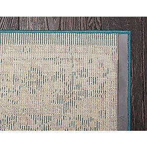 Unique Loom Penrose Collection Distressed Traditional Vintage Floral Area Rug, 2 ft 2 in x 6 ft, Turquoise/Beige