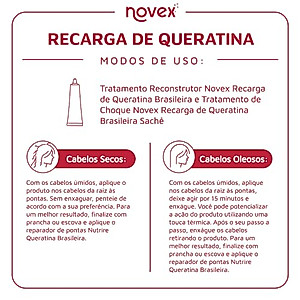 Novex Keratin Recharge Leave in Conditioner - Reconstructive Keratin, Frizz control & Damage Repair