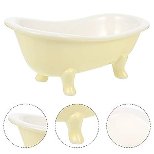 Hemoton Wine Cups Yellow Ceramic Dessert Bowls Bathtub Shape Food Serving Bowl Reusable Ice Cream Bowl Household Candy Bowl Dish Appetizer Bowls for Home Restaurant Trifle Bowl