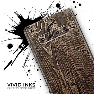 DesignSkinz Rough Textured Dark Wooden Planks Protective Vinyl Decal Wrap Skin Cover Compatible with The Samsung Galaxy S20 (Screen Trim & Back Glass Skin)