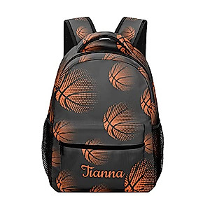 XOZOTY Sport Basketball Personalized Name Waterproof Unisex Backpack for Women Men College Daily Bag