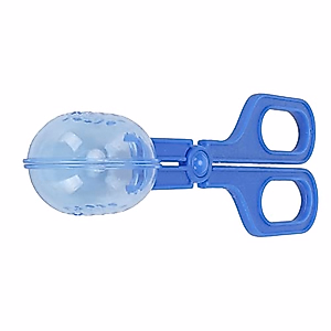 Zerodis Reptile Feeding Clamp Poop Tongs Reptile Feeding Tool Reptile Poop Scoop with Vents for Tortoise Lizard Spider (Blue)