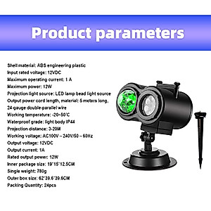 Holiday Halloween Valentine Party Christmas Diwali Projector Light (Indoor Outdoor Waterproof), 16 Slides (4 Pictures Each), 10 Wave Effects, Remote Control (Power Timer Speed Flash), 3 Mounting Ways