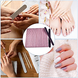 Nail File (50 Pcs), Emery Board Nail Files for Acrylic Nails and Natural Nails, Double Sided 100/180 Grit Fingernail Files, Professional Reusable Washable Emery Boards Manicure Pedicure Tool Black