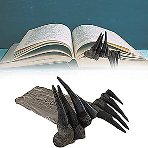 NEWMIND 1Pcs 3D Bookmark-Thriller Demon Hand Bookmark，Creative 3D Devil's Hand Bookmark Resin Stationery Gift Bookshelf Ornaments，Resin Claw Witch's Hand Festival Decor Novelty Cool Gifts-Gray