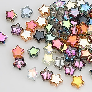 200Pcs Star Beads Star Spacer Beads Star Shape Beads Star Pony Beads Beads Star for Jewelry Bracelet Necklace Making, 8mm
