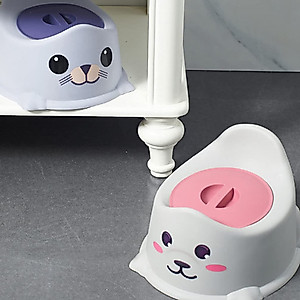 Kisangel Portable Seat Baby Potty Training Cute Grey Seal Toddlers Potty Baby Toilet Train for Toddlers Baby Training Toilet Portable Toilet