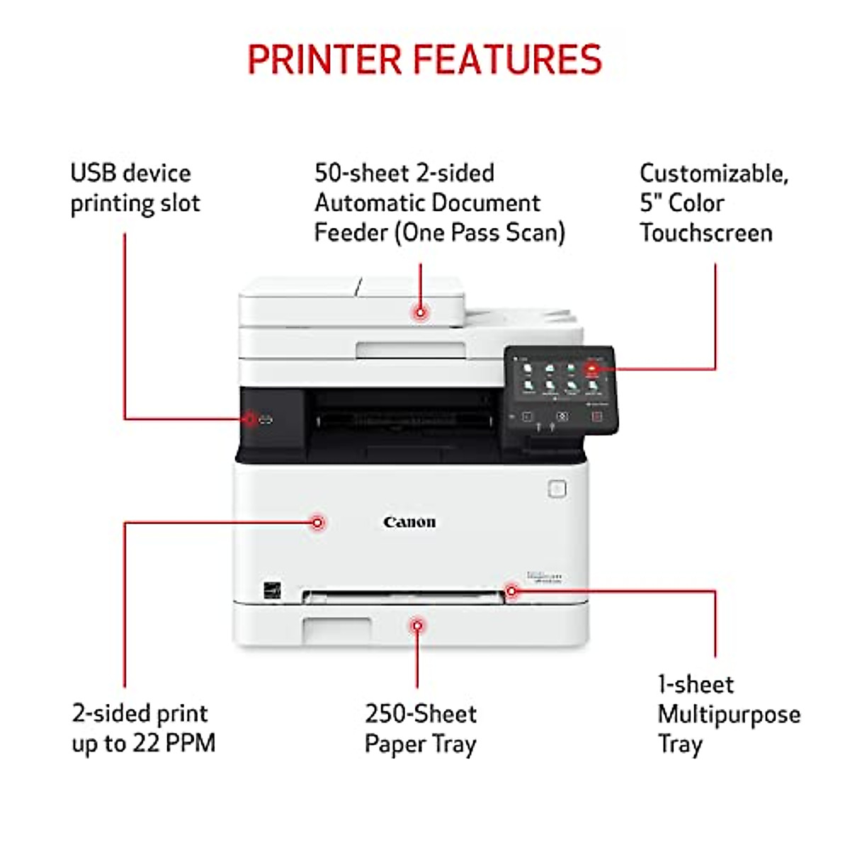 Canon Color imageCLASS MF656Cdw - All in One, Duplex, Wireless, Mobile-Ready Laser Printer with 3 Year Limited Warranty