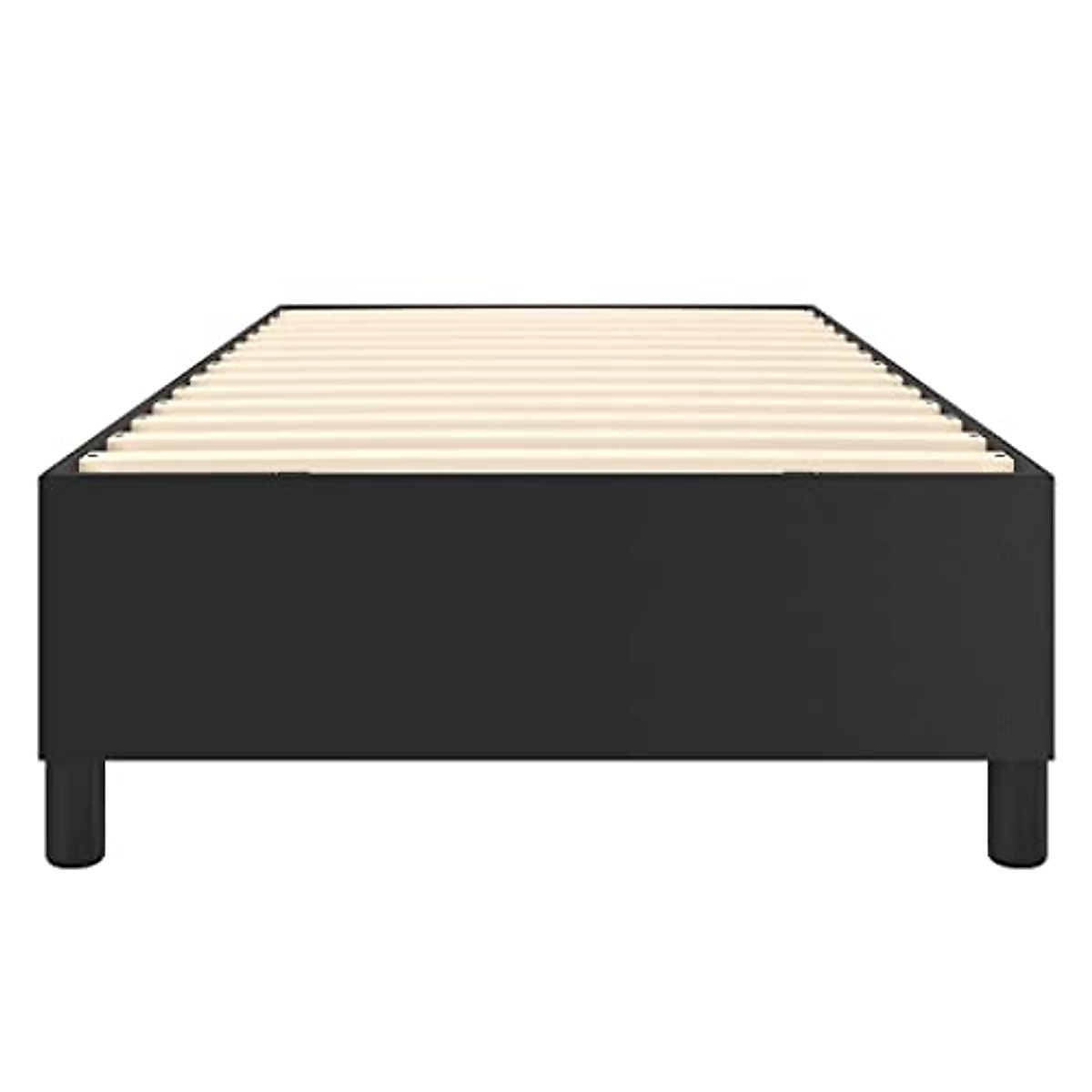 vidaXL Box Spring Bed Frame Home Indoor Bed Accessory Bedroom Upholstered Single Bed Base Furniture Black 39.4"x79.9" Twin XL Faux Leather