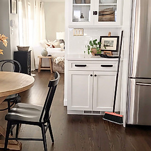 Fuller Brush Fiesta Red Kitchen Broom – Floor Sweeper with Steel Handle & Fine Bristles - Dust Sweeping for Home/Kitchen & Warehouse Floors – Made in USA