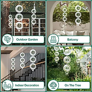 Wind Spinners,18in 3D Stainless Steel Hanging Outdoor Wind Spinner with Butterfly Pendant and 2 Pcs 360° Rotating Hook, Lawn Art Decor for Outside Yard and Garden (1 Pack)