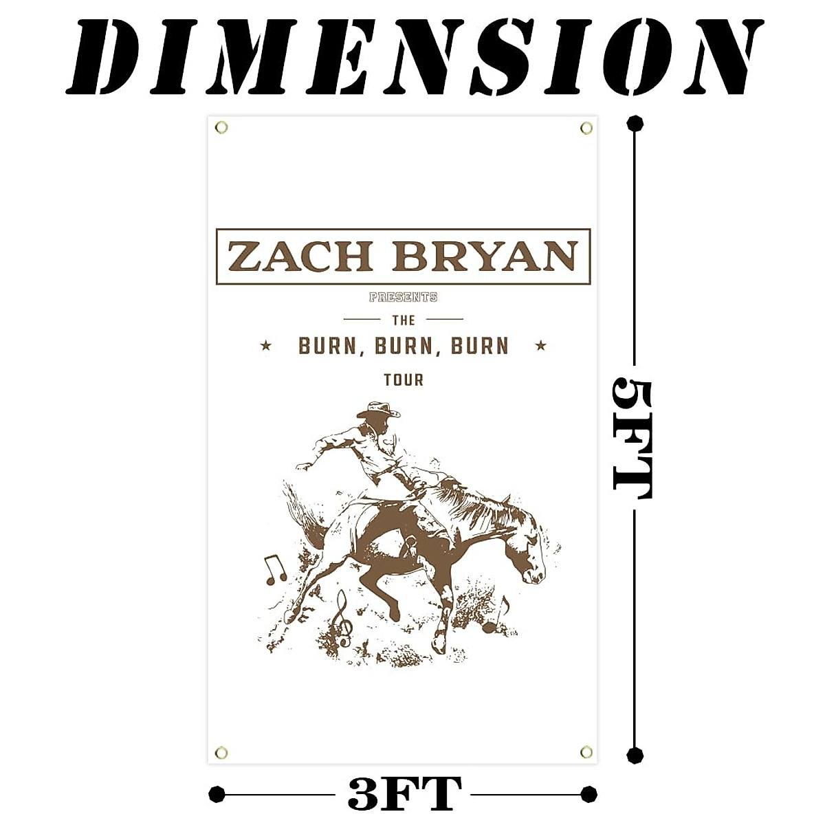 Zach Music Album Cover Banner 100% Polyester Fabric With Vivid Color Double-Stitched Edges For Outdoor Indoor Decorations