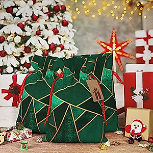 Black And Gold Geometricchristmas Drawstring Gift Bag, Linen Drawstring Gift Bag, Reusable Drawstring Gift Bag, Used For Christmas, Birthday, Wedding Supplies