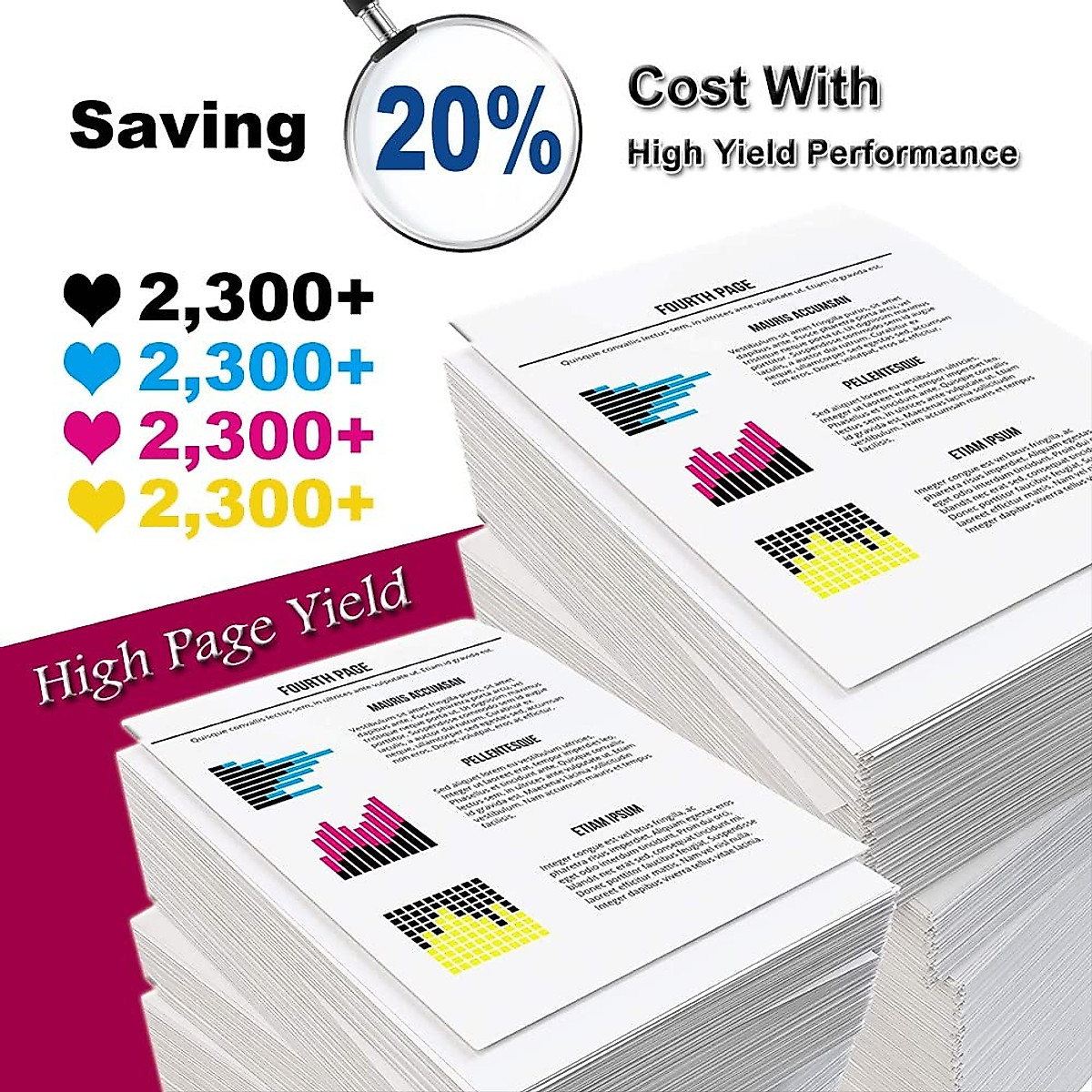 8-Pack (2BK/2C/2Y/2M) Compatible High Yield M C250 (408348 408349 408351 408350) Printer Toner Cartridge use for Ricoh M C250FWB Printers