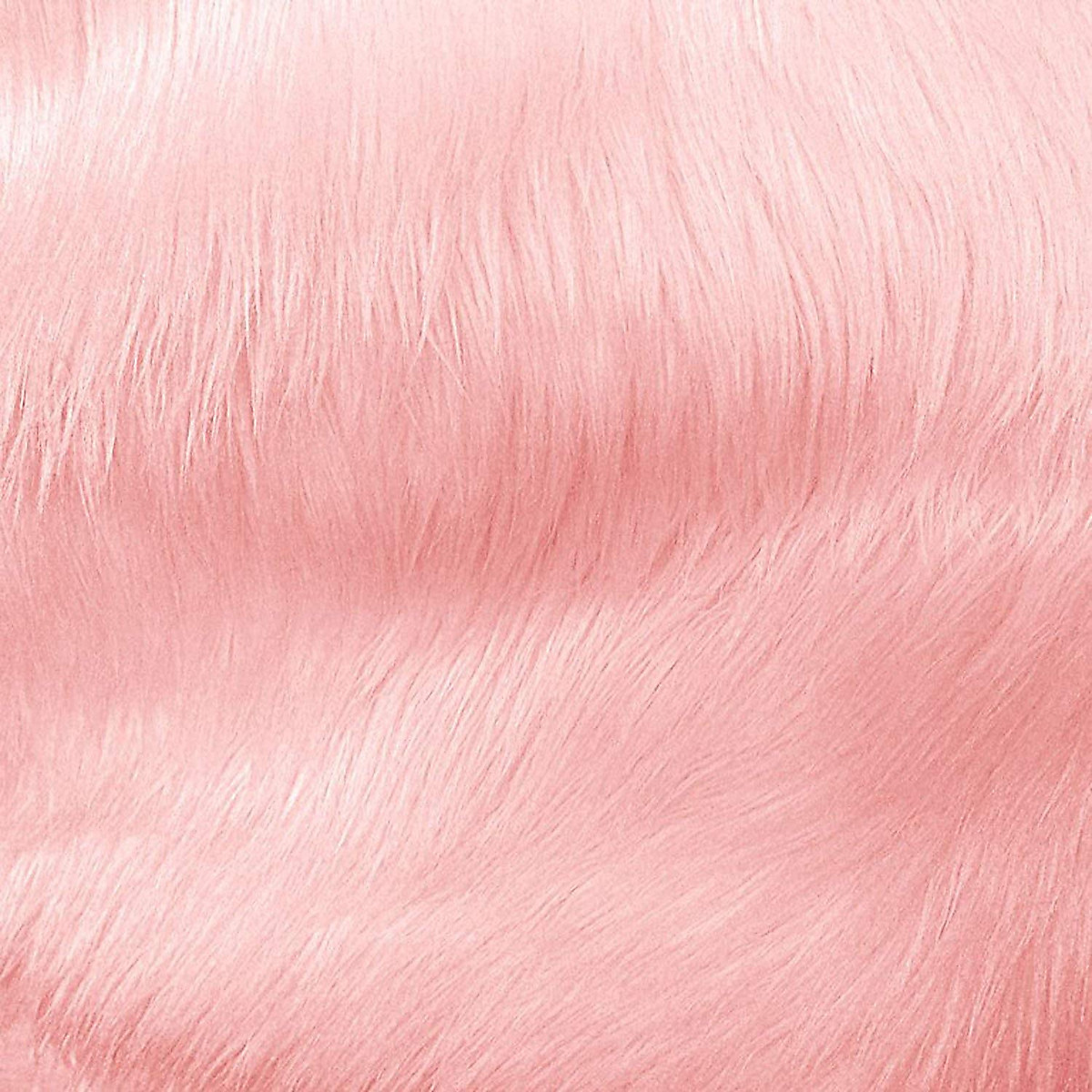 Faux Fur Luxury Shag 60 Inch Width Fabric by The Yard (Light Pink)
