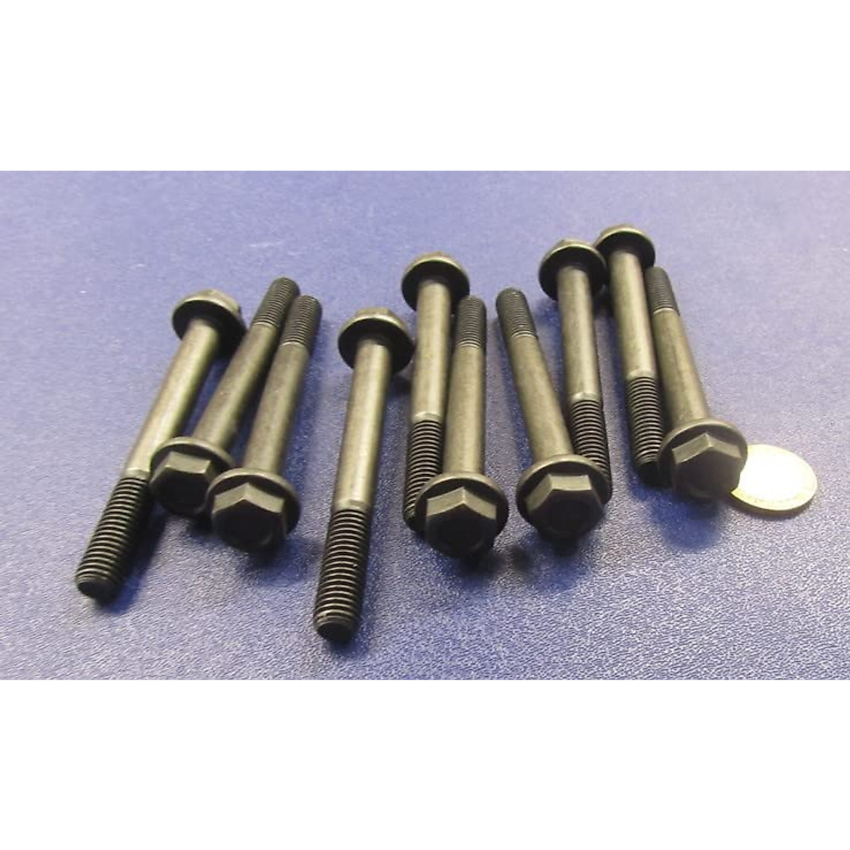 Class 10.9 Black Oxide Steel Flange Bolts M10 x 1.5 mm x 90 mm Long PT 10 pcs