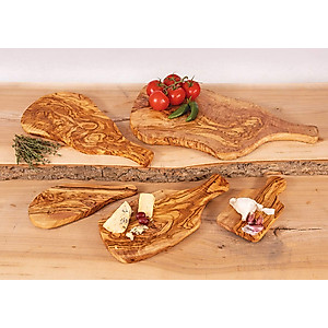 Divine Deli Rustic Olive Wood Garlic Chopping Cutting Serving Board
