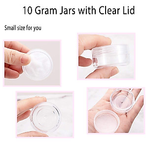 10 Gram Sample Containers with Lids, 10ML Sample Jars, 40 PCS Small Cosmetic Sample Containers for Makeup, Lotion, Eye Shadow, Liquids, Powder, Lip Balms