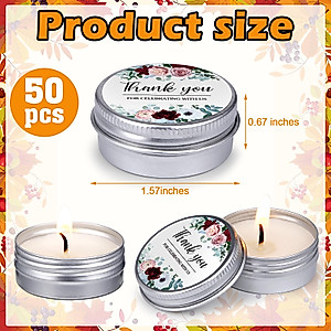 MTLEE 50 Pcs Wedding Candles Gift Wedding Favors for Guests 1 Oz Lavender Scented Soy Wax Candle Aromatherapy Candle Favors for Bridal Shower Rustic Wedding Party Guests(Thank You)
