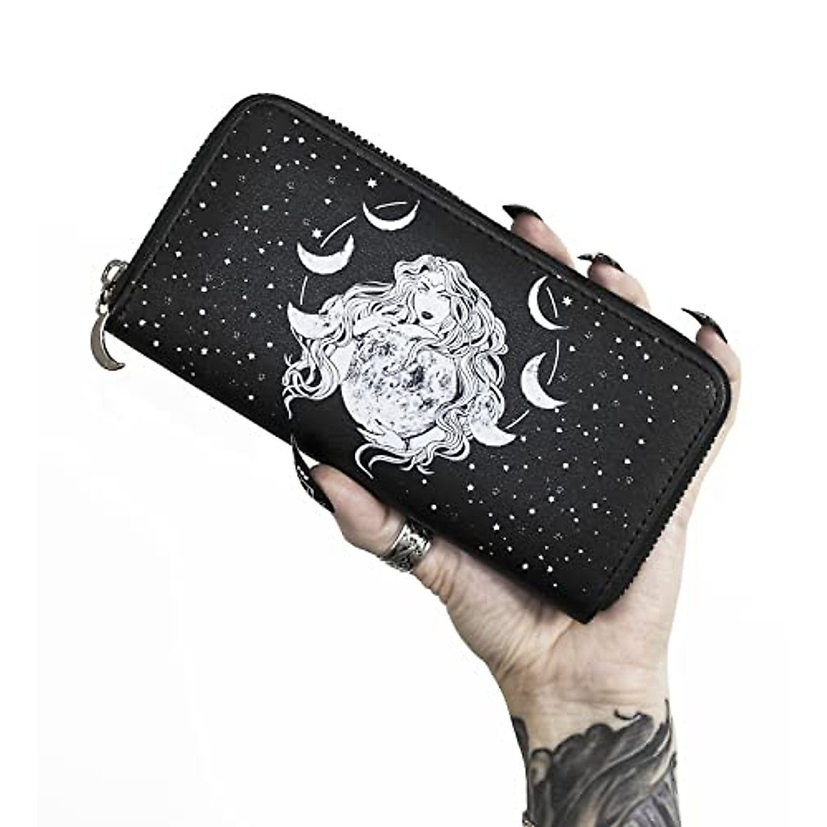 Ro Rox Selene Wallet Moon Phase Goddess Witchcraft Wicca Goth Faux Leather Purse